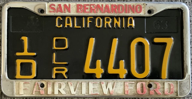 RARE-1970S FAIRVIEW FORD SAN BERNARDINO CALIFORNIA LICENSE PLATE FRAME ...
