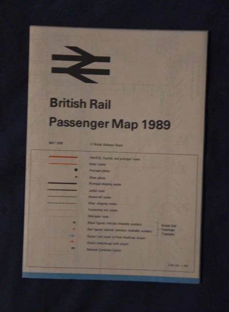 1989 BR BRITISH Rail National Passenger Network Map - Excellent ...