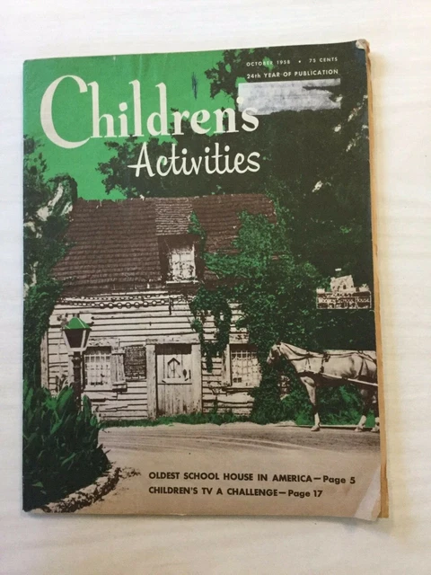CHILDREN'S ACTIVITIES MAGAZINE - October 1958 - STORIES, GAMES, PUZZLES ...
