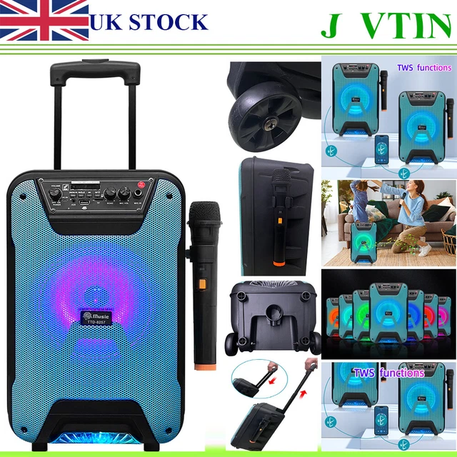 PORTABLE BLUETOOTH SPEAKERS TWS Party Subwoofer With Wireless Karaoke Microphone £37.99 ...