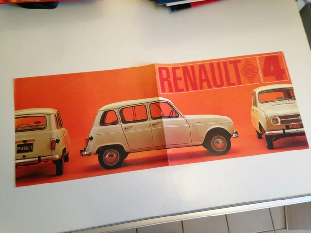 RENAULT 4 LOGO rouge rare brochure dépliant brochure publicitaire ...