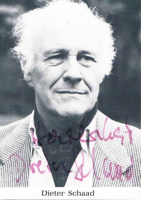 DIETER SCHAAD SCHAUSPIELER, original Autogramm auf Karte; VERSTORBEN ...