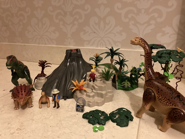 PLAYMOBIL DINOS VOLCANO with T-Rex Dinosaur and Brachiosaurus Sets £40. ...