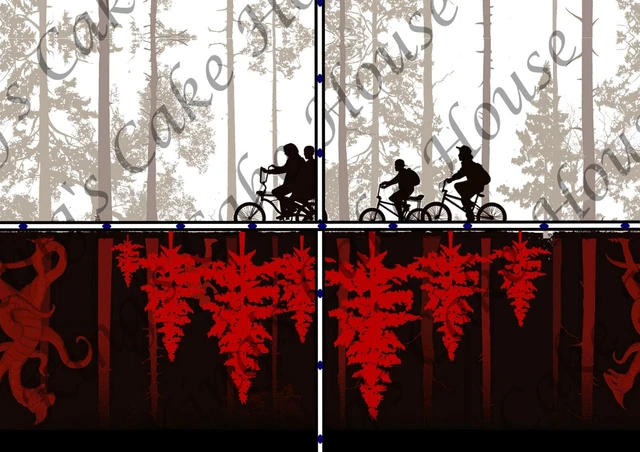 STRANGER THINGS INSPIRED edible cake wrap, edible icing sheets SET OF 2 ...