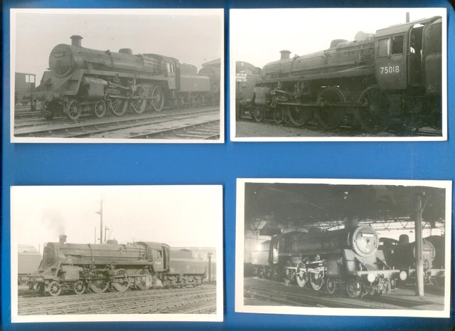 STANDARD CLASS 4 LOCOMOTIVES.5 PHOTOGRAPHS 9 x 14cms.75000/001/007/010 ...