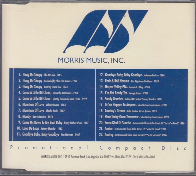 MORRIS MUSIK INKL. Promo CD McCoys Barry Manilow Van Morrison Righteous ...
