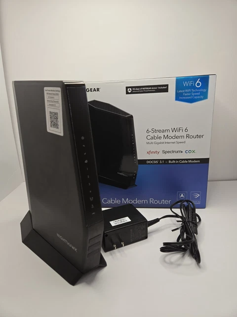NETGEAR CABLE MODEM WiFi 6 AX6 Router Cable Gateway DOCSIS 3.1 A AX2700 ...