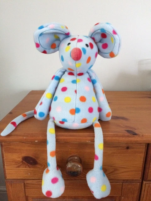 JELLYCAT LES ANIMALS Le Mouse Blue Spotty Mouse 16" Soft Toy Retired ...