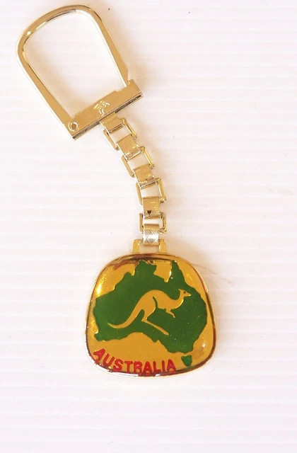 VINTAGE AUSTRALIA MAP Kangaroo Australian Souvenir Metal Key Chain Keyring $10.50 - PicClick AU