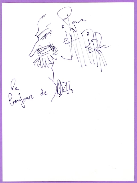 DANIEL DADZU DESSIN ORIGINAL SIGNE Caricature Autographe DEDICACE ...