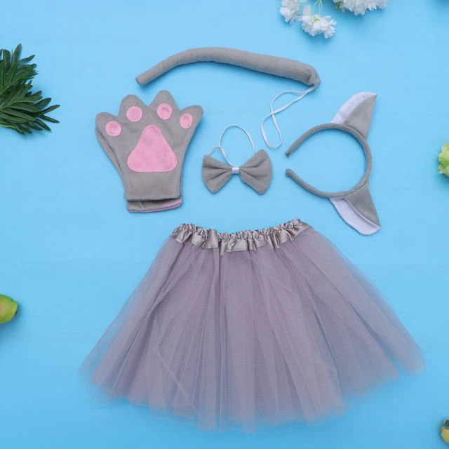 5 PCS COSTUME Cosplay Del Grande Lupo Orecchie Coda Animale Bambino ...