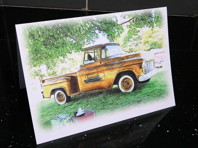 AMERICAN CHEVROLET, CHEVY Pickup Truck Birthday Greeting Card Digital ...