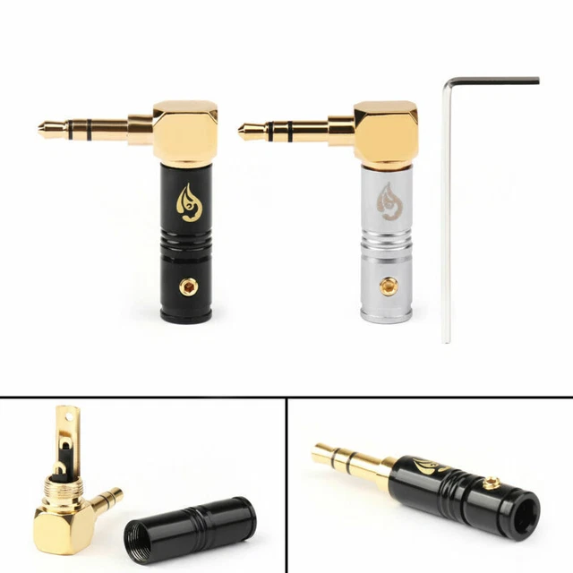 3.5MM 3 POLE TRS 90°Stéréo Mâle Audio Plug Adapter Connecteur Pour ...