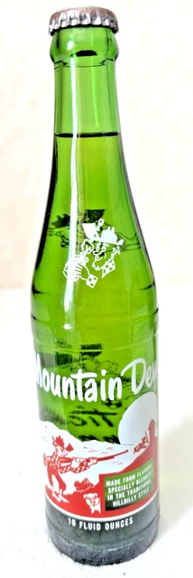 RARE-FULL 1965 ACL-MOUNTAIN🌋DEW-DEWSHINE Country!-10oz-Green Glass Soda ...