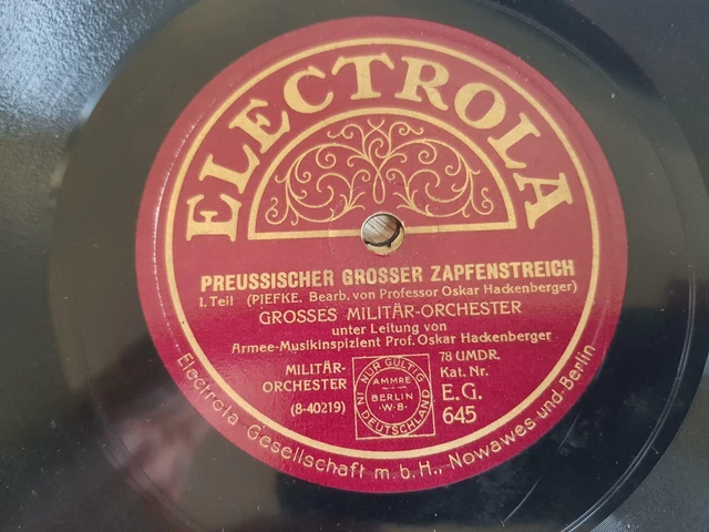 OSKAR HACKENBERGER - Preussischer grosser Zapfenstreich Schellack 78 ...
