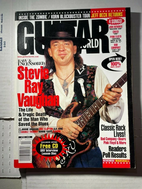 GUITAR WORLD MAGAZINE - Stevie Ray Vaughan - April 1999 (w/Poster, No ...
