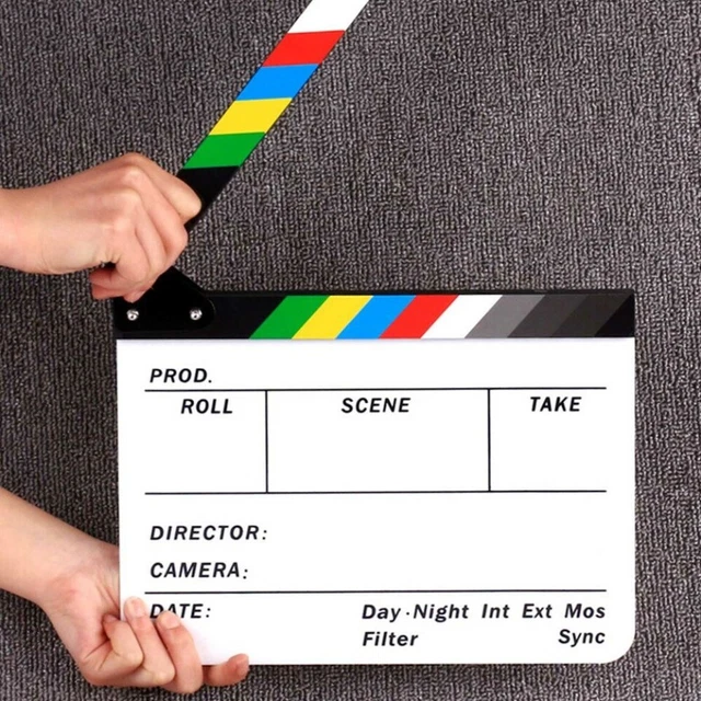 COLORFUL DIRECTOR FILM Clapboard Film Clap Slate Prop Video Scene TV ...