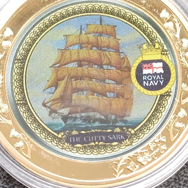 SHIPS OF THE Royal Navy HMS CUTTY SARK. 40 mm Colourised Coin. £6.51 ...