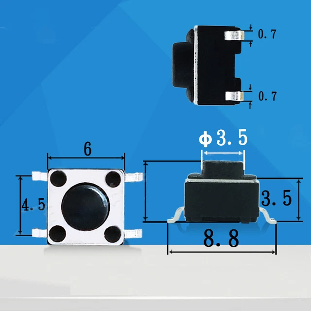 PCB SMD SMT Momentary Tactile Tact Push Button Switch SPST Micro 6x6x4 ...