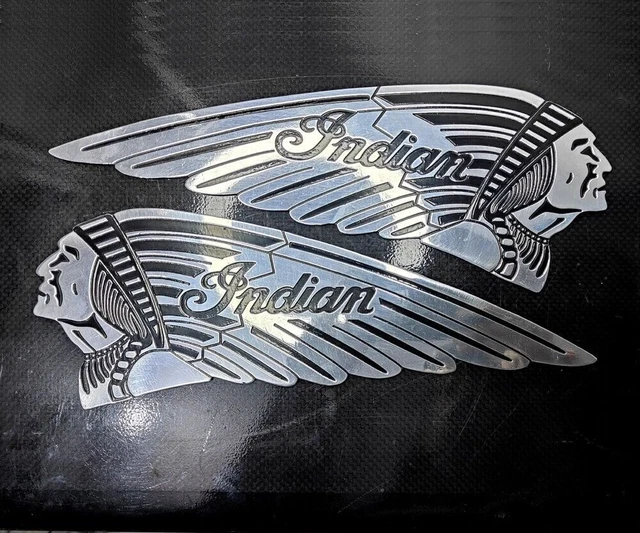 EARLY INDIAN CHIEF Indian Scout Fuel Tank Customize Metal Plate Set BIG ...