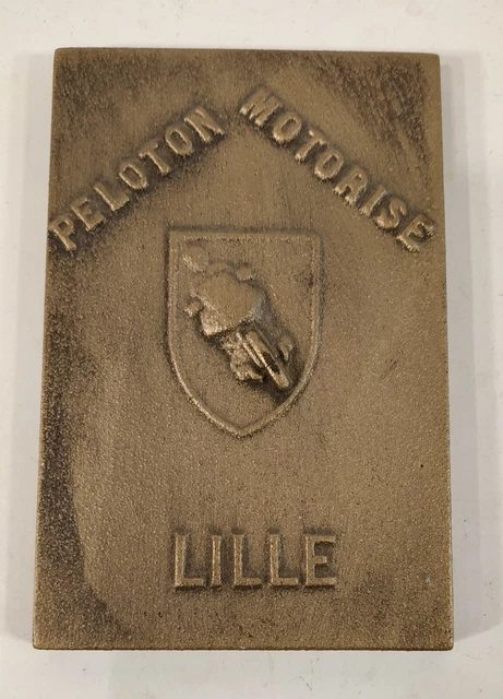 MILITARY BADGE MOTORIZED platoon Lille gendarme gendarmerie cast iron ...