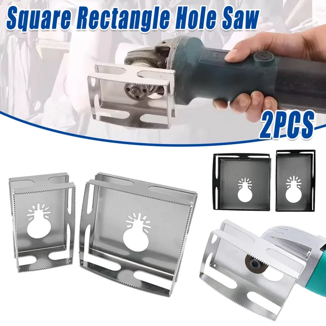 2X ELECTRICAL CUTTER Tool Square Hole Saw Blade Woodworking Wall Box ...