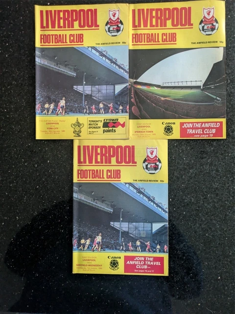 LIVERPOOL FC FOOTBALL Programmes, Anfield Review Vintage 1985/86 Bundle ...