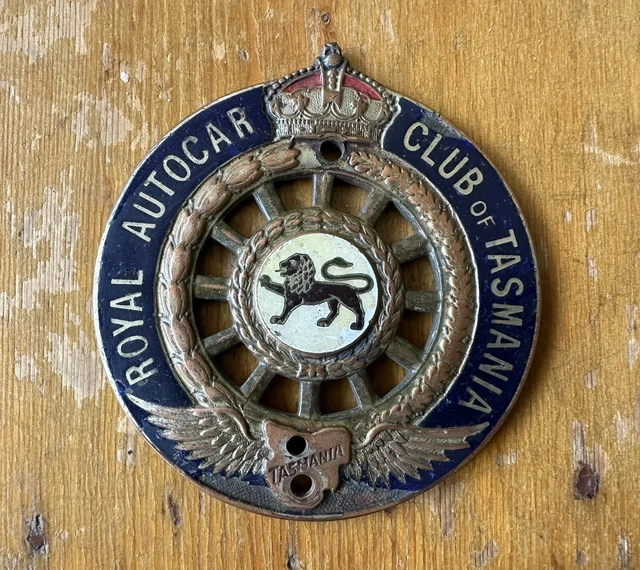 ROYAL AUTOCAR CLUB of TASMANIA CAR BADGE RACT - EMBLEM MASCOT GRILL CAR ...