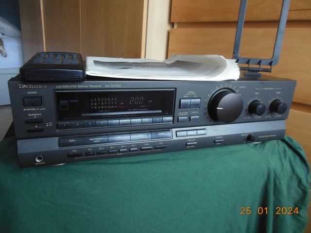 TECHNICS SA-GX100L STEREO Receiver Amplifier LW/MW/FM Tuner CD Tape ...