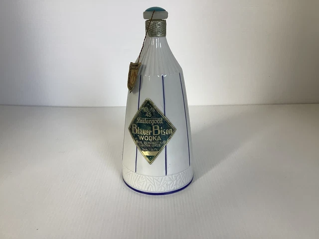 VINTAGE WEISS KUHNERT Blue Bison Empty Vodka Bottle 1960s 22cm tall ...
