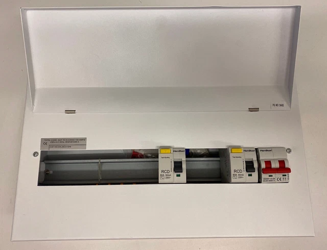 HAMILTON ELECTRICAL 12 Way Metal Clad Consumer Unit With 100A + 2 x 80A ...