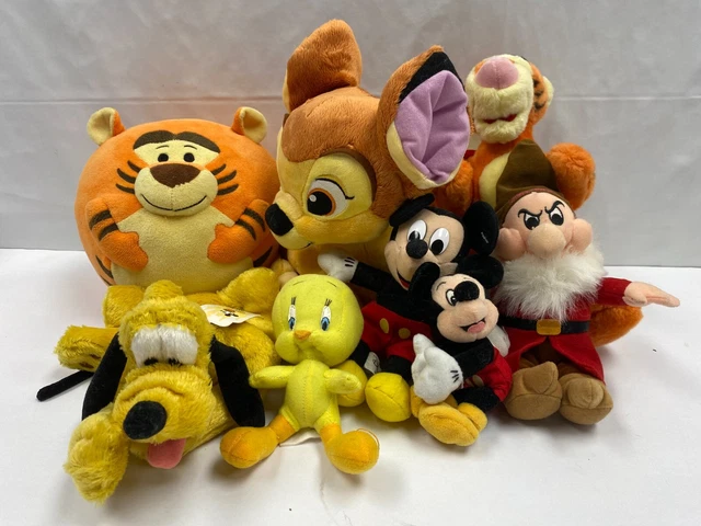 DISNEY SOFT TOYS Bundle Mickey Mouse Tigger Characters Plush Toys B200 ...