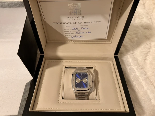 RAYMOND GAUDIN WATCH Day Date Sub Dials Stainless Steel Case & Strap £ ...