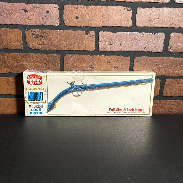 VINTAGE LIFE-LIKE HOBBY Kit Miquelet Moorish Lock Pistol 21" Model Kit ...