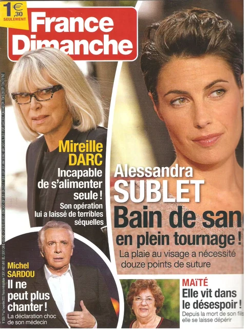 FRANCE DIMANCHE N° 3505 _ ALEXANDR SUBLET / MAÎTÉ / MICHEL SARDOU ...