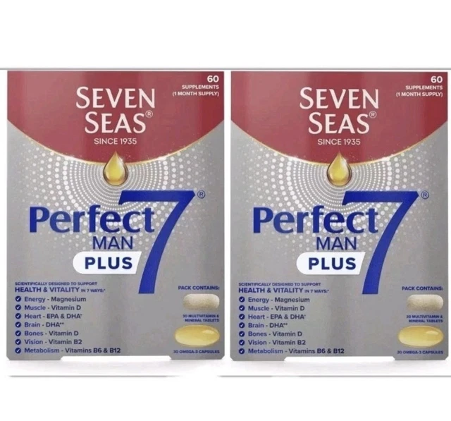 120 X SEVEN Seas Perfect7 Man + Multivitamin Duo, Best Before 30/04 ...