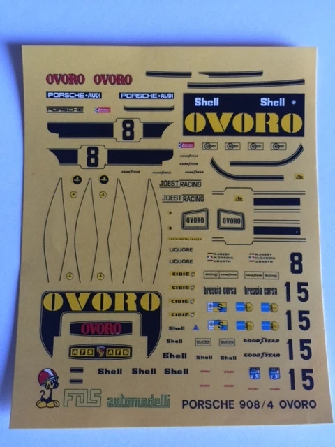 PORSCHE 908/2 &OVORO& LE MANS 1975 2 VERSION 1/43 decals slot decal EUR ...