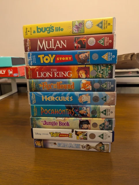 10 VHS TAPES including: The Fox And The Hound , ice age, toy story 1/2 ...
