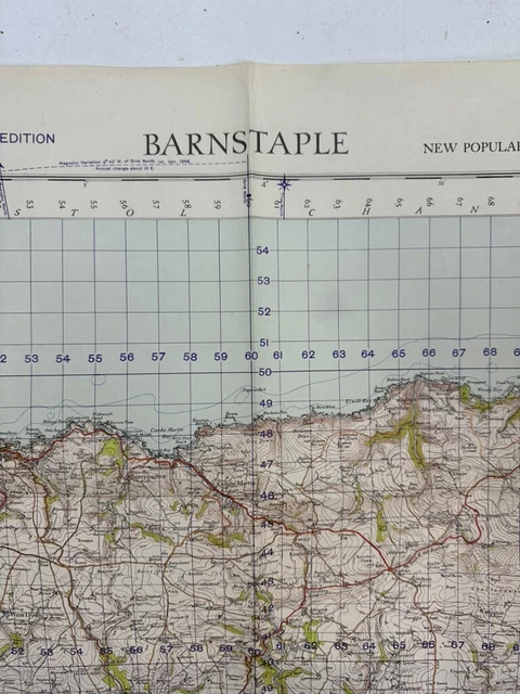 ORIGINAL WW2 BRITISH Army OS Map of England - War Office - Barnstaple £ ...