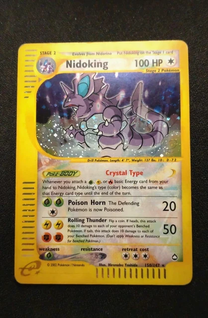 POKEMON CARD- NIDOKING- 150/147-Holo-Crystal-Acquapolis-EReader EUR 189 ...