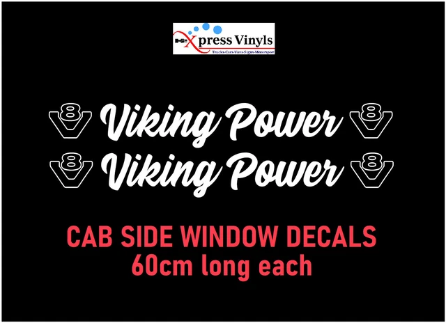 SCANIA V8 &VIKING Power" window decals x 2. Scania truck stickers ANY ...