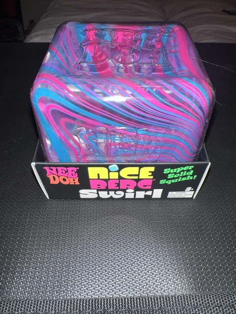 NEEDOH NICE BERG Swirl, XL Giant Nee Doh Squishy Swirl Cube Pink Purple ...