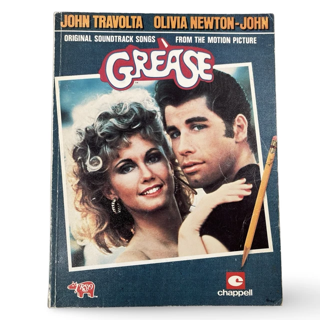 GREASE ORIGINAL SOUNDTRACK Sheet Music Illustrated Song Book Travolta ...