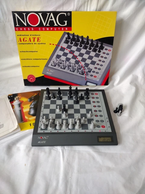 VINTAGE NOVAG AGATE ELECTRONIC CHESS COMPUTER 9602 COMPLETE & BOXED ...