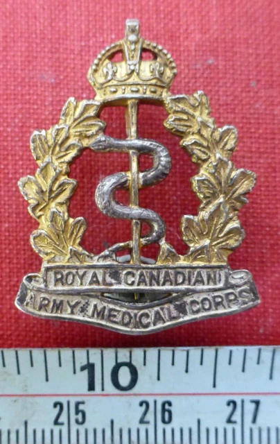 WW2 CANADA ROYAL Canadian Army Medical Corps Maker Birks Silver Lapel ...
