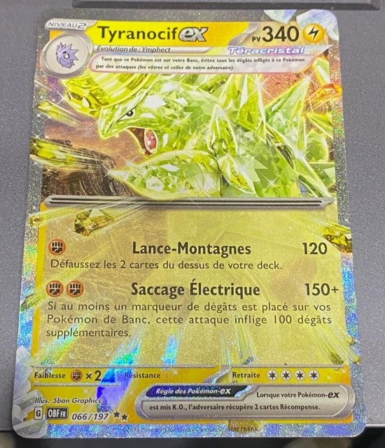 CARTE POKÉMON TYRANOCIF EX 066/197 EV3 OBF Flammes obsidiennes NEUF FR EUR 4,99 - PicClick IT