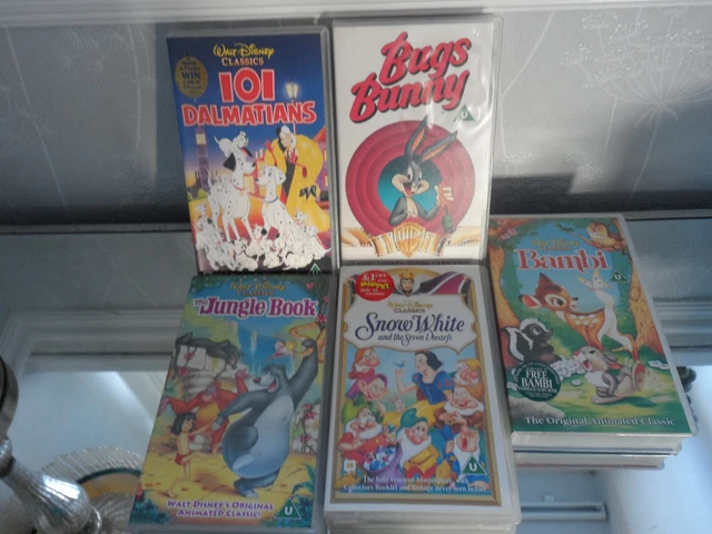 JOB LOT 5 x WALT DISNEY VHS Video Tapes, Cartoons/Animation/KIDS ...