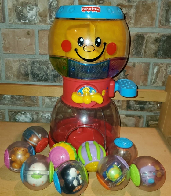 FISHER-PRICE SWIRLIN' SURPRISE GUMBALL Machine 9 Roll-A-Rounds Balls ...