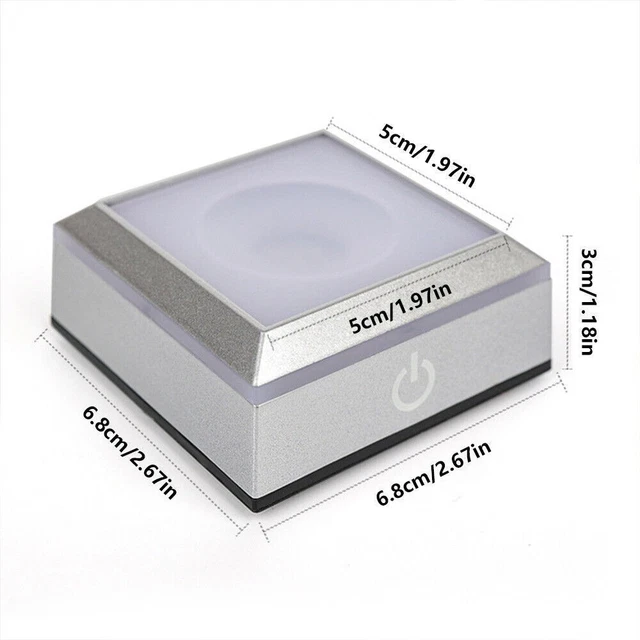 SQUARE/ROUND 3D LED Light Base Display Stand Holder For Crystal Art ...