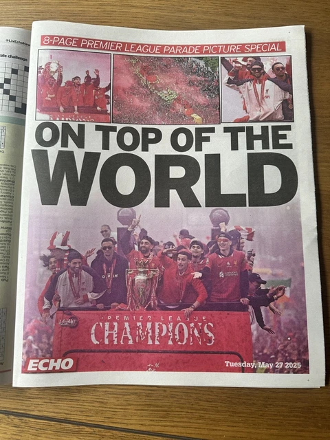 LIVERPOOL FC PREMIER League Champions 2024/25 ECHO Newspaper Special ...